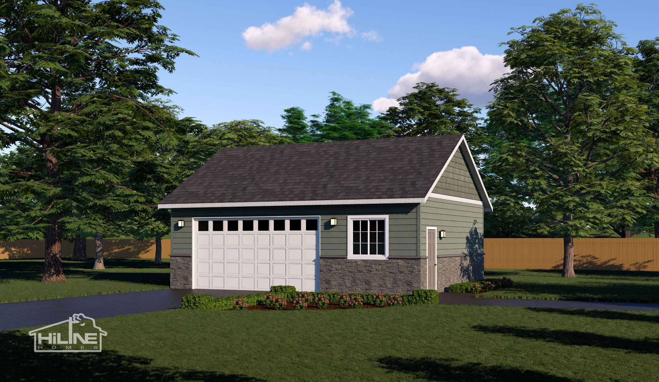 Residential Detached Garage Landscaping Plan 952G | Detached Garage