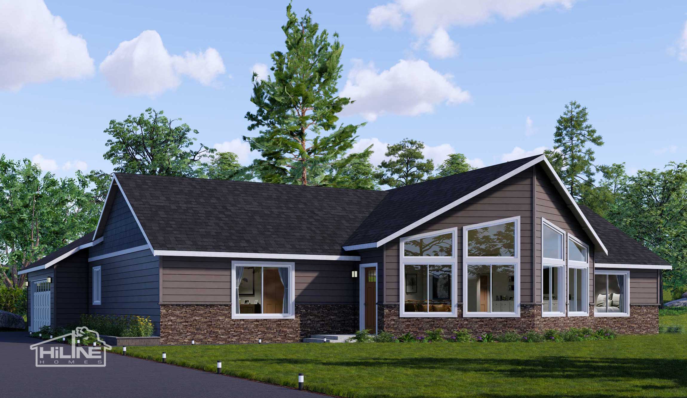 Plan 2041 | Dramatic Prow Front Vacation Home | HiLine Homes